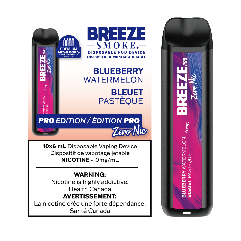 Blueberry Watermelon by Breeze Pro 2000 Puff 6mL [0mg] - Disposable Va ...
